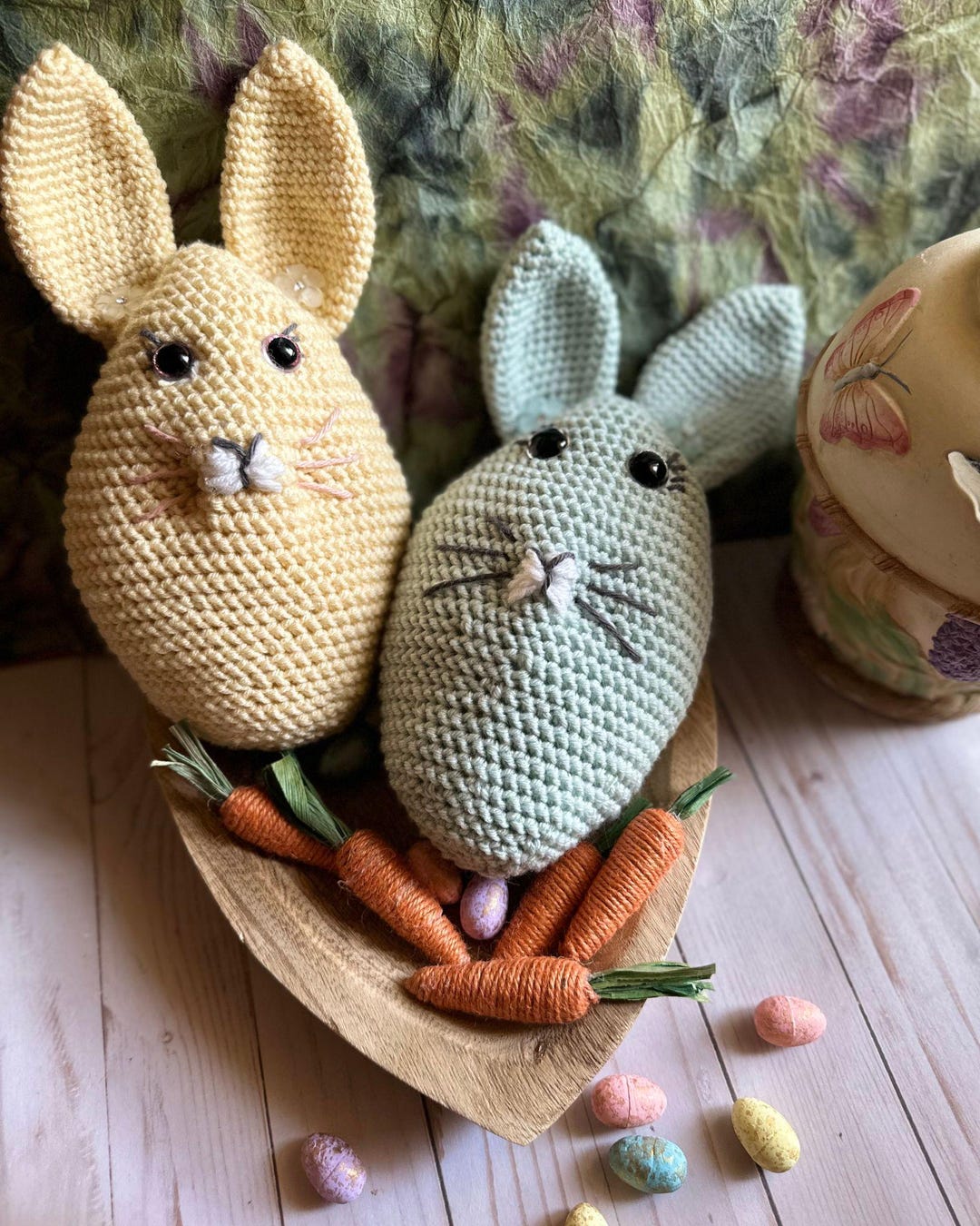 Crochet Bunny Head Pattern: Easter Basket Decor (PDF Digital Download ...