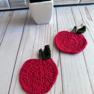 Apple Crochet Coaster Pattern: Beginner-friendly Video Tutorial (PDF ...