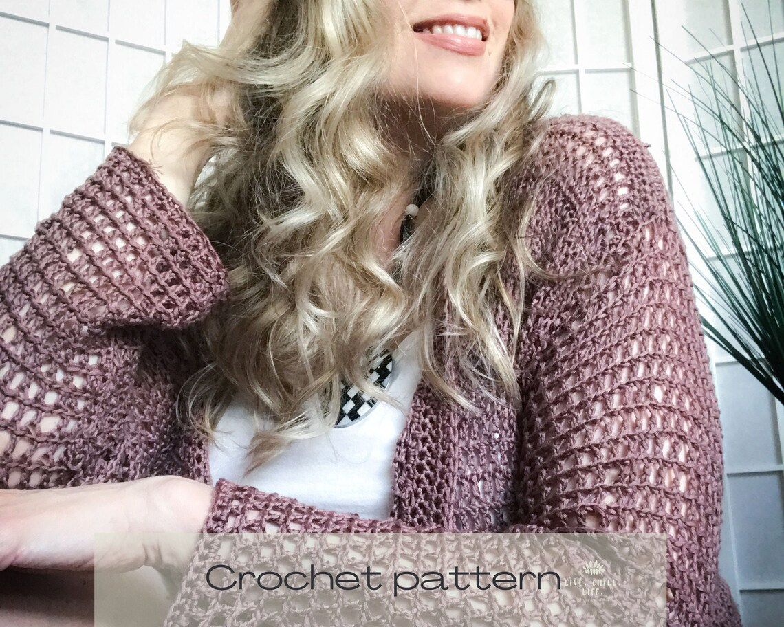 Crochet Mesh Summer Cardigan | Mesh Crochet Beach Coverup | Women's ...