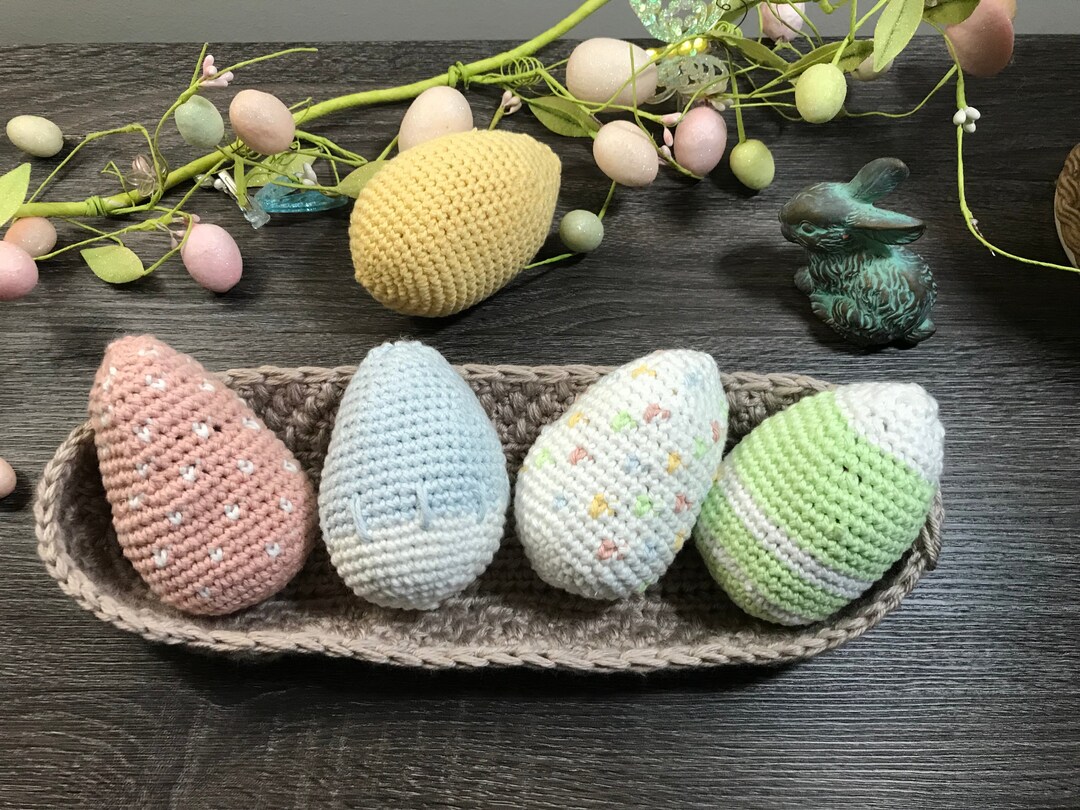 Crochet Easter Pattern Crochet Farmhouse Decor Crochet Basket Crochet Easter Eggs - Etsy