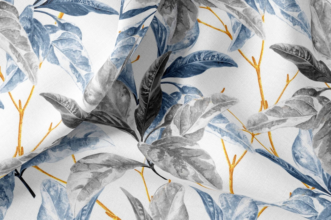 Tropical Linen Fabric by the Yard or Meter Tropical Print - Etsy