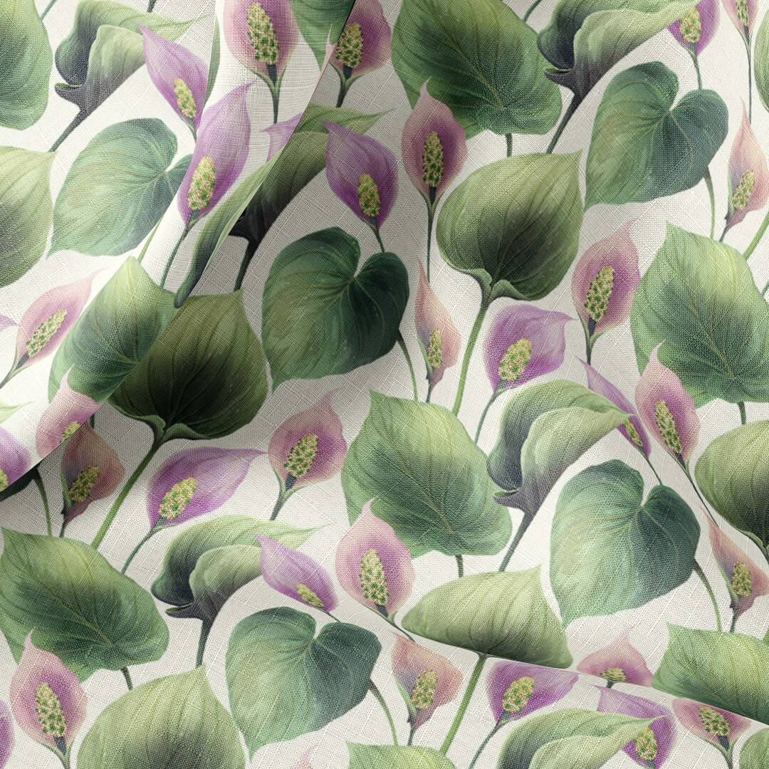 Watercolor Calla Lily Print Linen Fabric: Clothing & Upholstery - Etsy