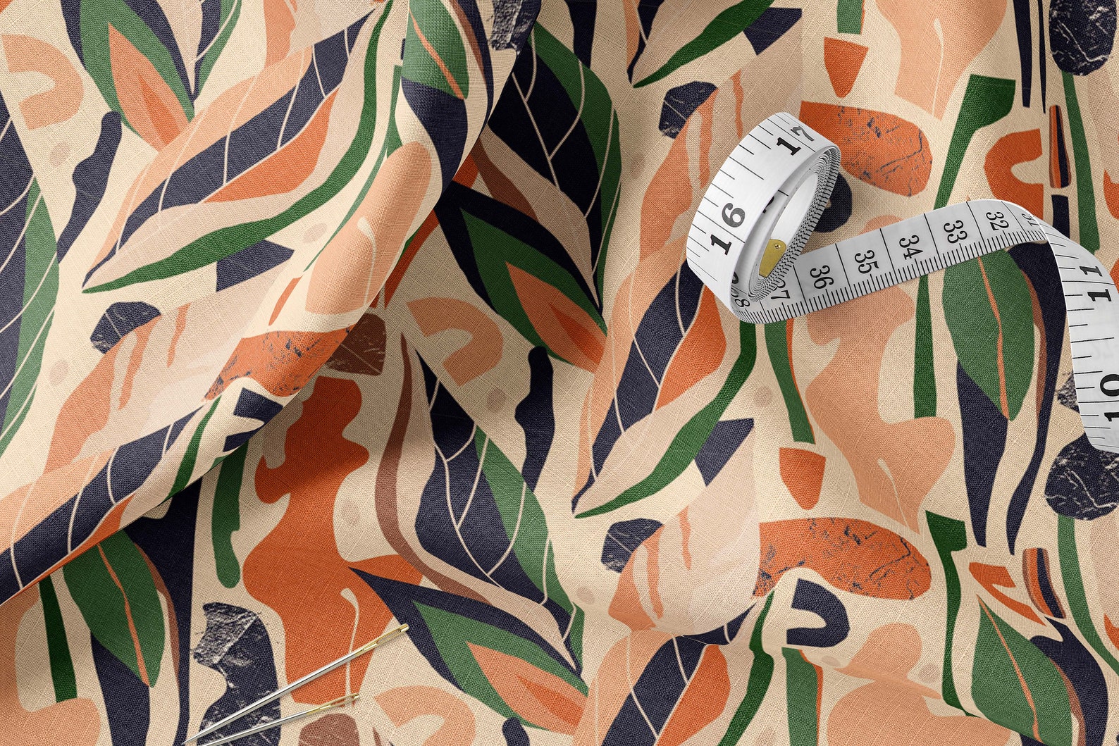 Linen Fabric by the Yard or Meter Modern Print Linen Fabric - Etsy