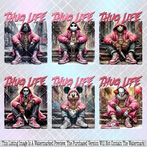21 Designs Thug Life Pink Png, Characters Movies, Horror Spooky, Funny ...