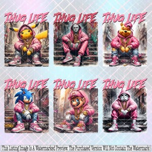 21 Designs Thug Life Pink Png, Characters Movies, Horror Spooky, Funny ...