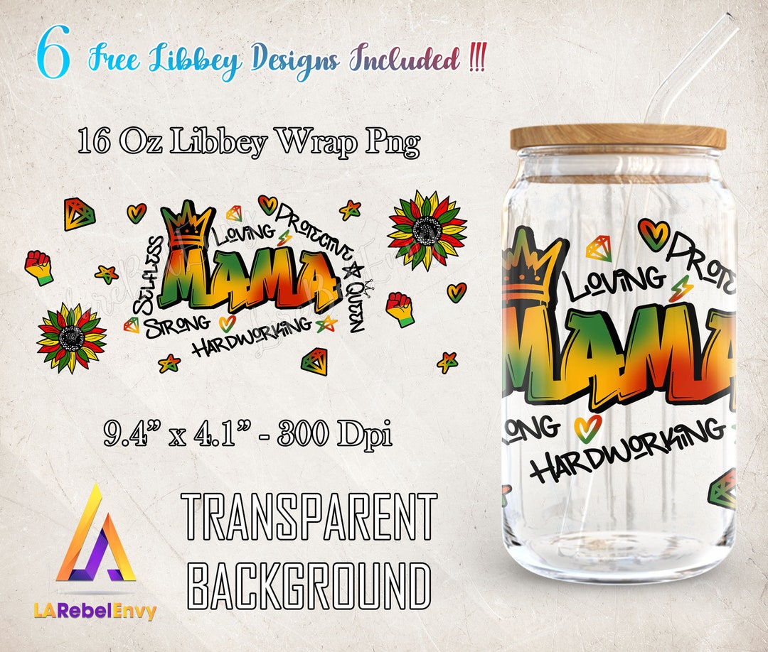 Mama Juneteenth for 16oz Libbey Glass Can Wrap Png, Freedom Day Tumbler ...