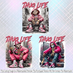 21 Designs Thug Life Pink Png, Characters Movies, Horror Spooky, Funny ...