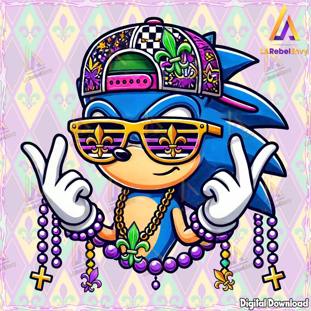 Mardi Gras PNG, the Hedgehog Png, Mardi Gras Vibes Png, Fleur De Lis ...