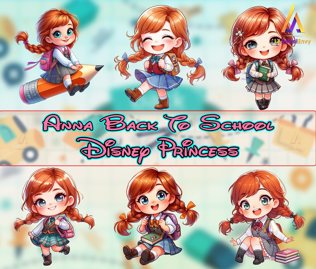 8 Designs Princess Back to School Png Bundle, Cute Little Princess Png ...