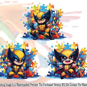 30 Designs Autism Superhero Character Png, Autism Png Bundle, Autism ...