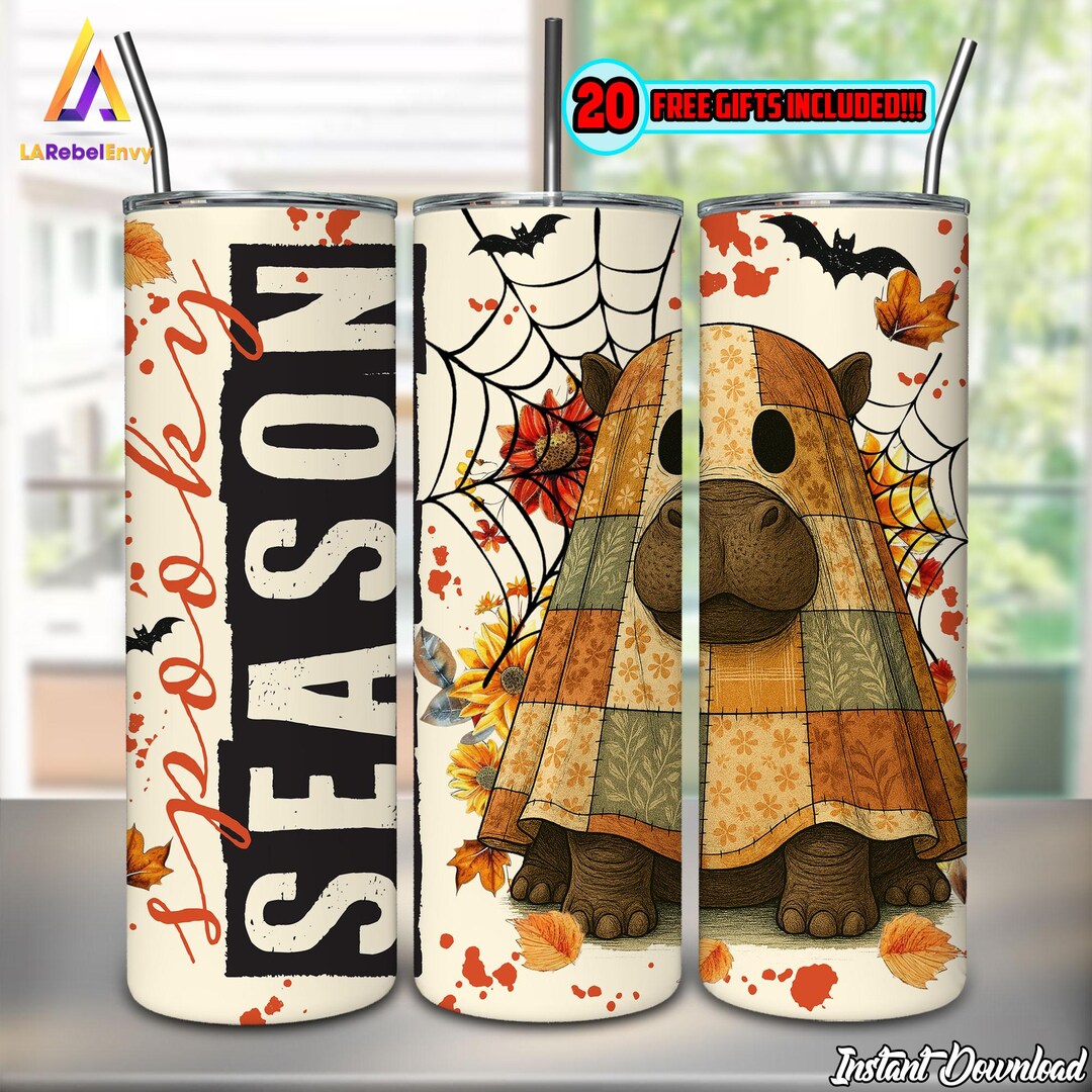 Hippo Halloween PNG, Spooky Season Png, Funny Hippo Boo Clipart, 20 Oz ...