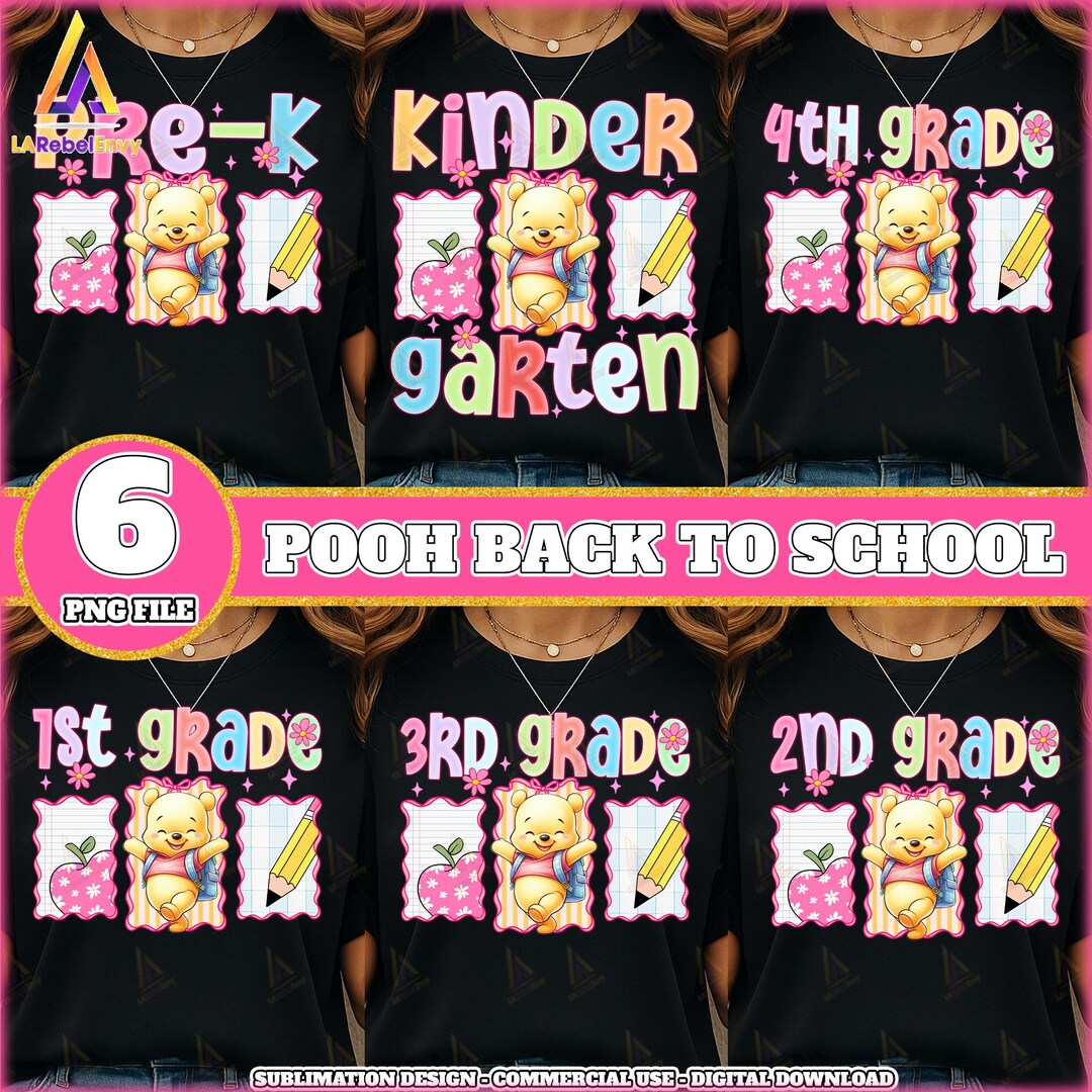 6 Files Bear Back to School Png Bundle, Cute Bear Png, Back to School ...