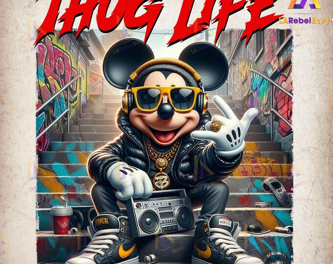 Stitch Thug Life PNG: Graffiti Cartoon Shirt Template (digital Download ...