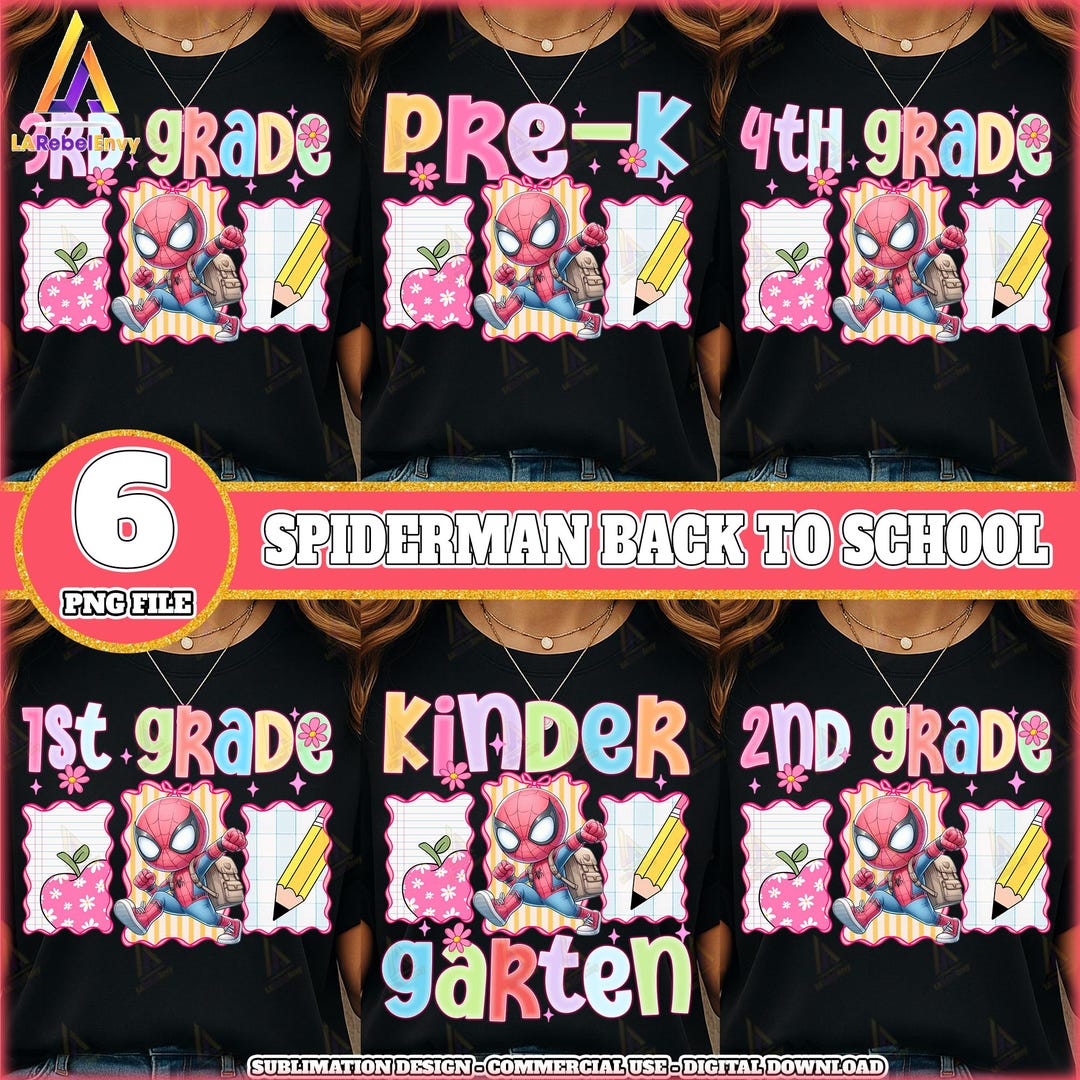 6 Files Superhero Back to School Png Bundle, Cute Superhero, Back to ...
