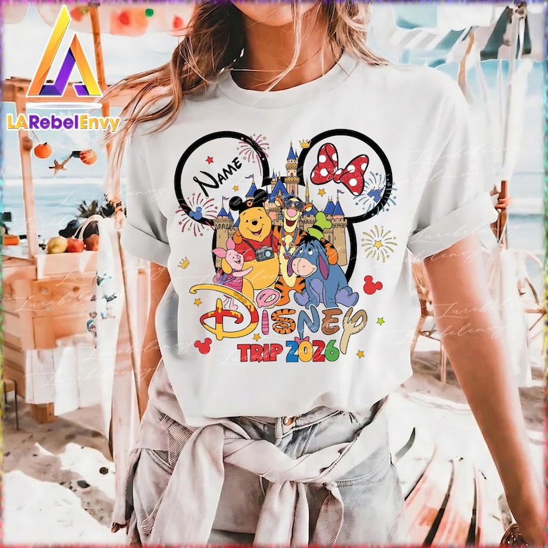 9 Custom Name Family Vacation 2026 PNG Bundle, Cute Cartoon Characters ...