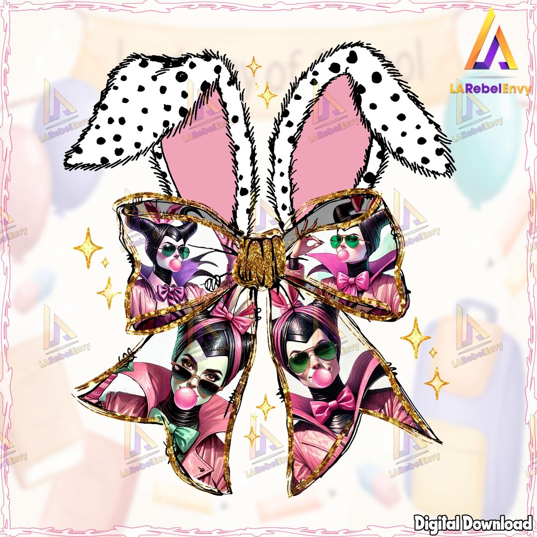 Easter Villain Png, Easter Bow Colorful Glitter Png, Blowing Bubble Png ...