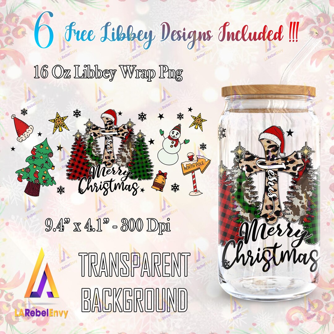 Jesus Christmas 16oz Libbey Glass Can Wrap Png, Christmas Vibes Png ...