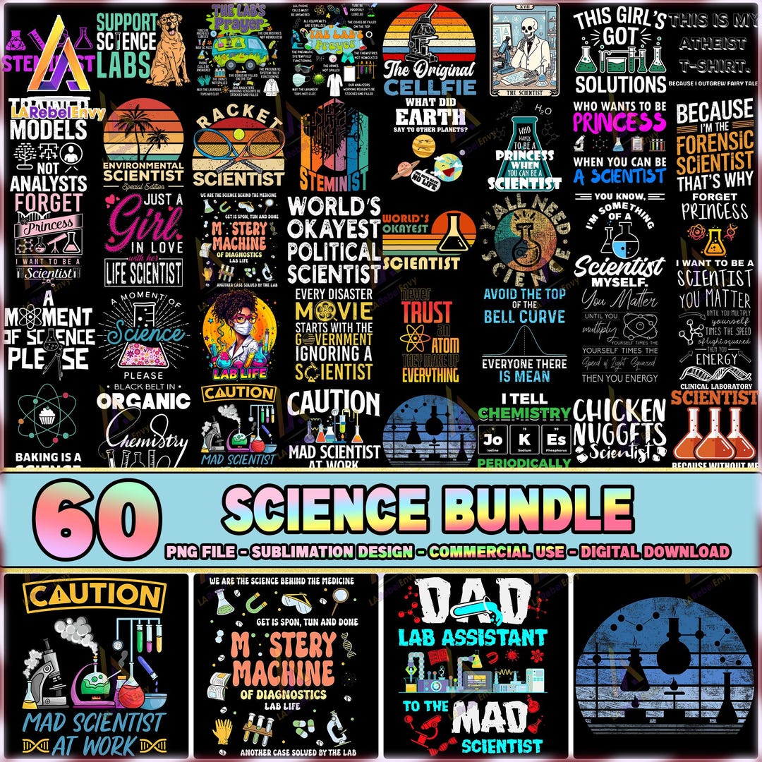 60 Files Science Png Bundle, Chemistry Physics Biology Clipart, Nerdy ...