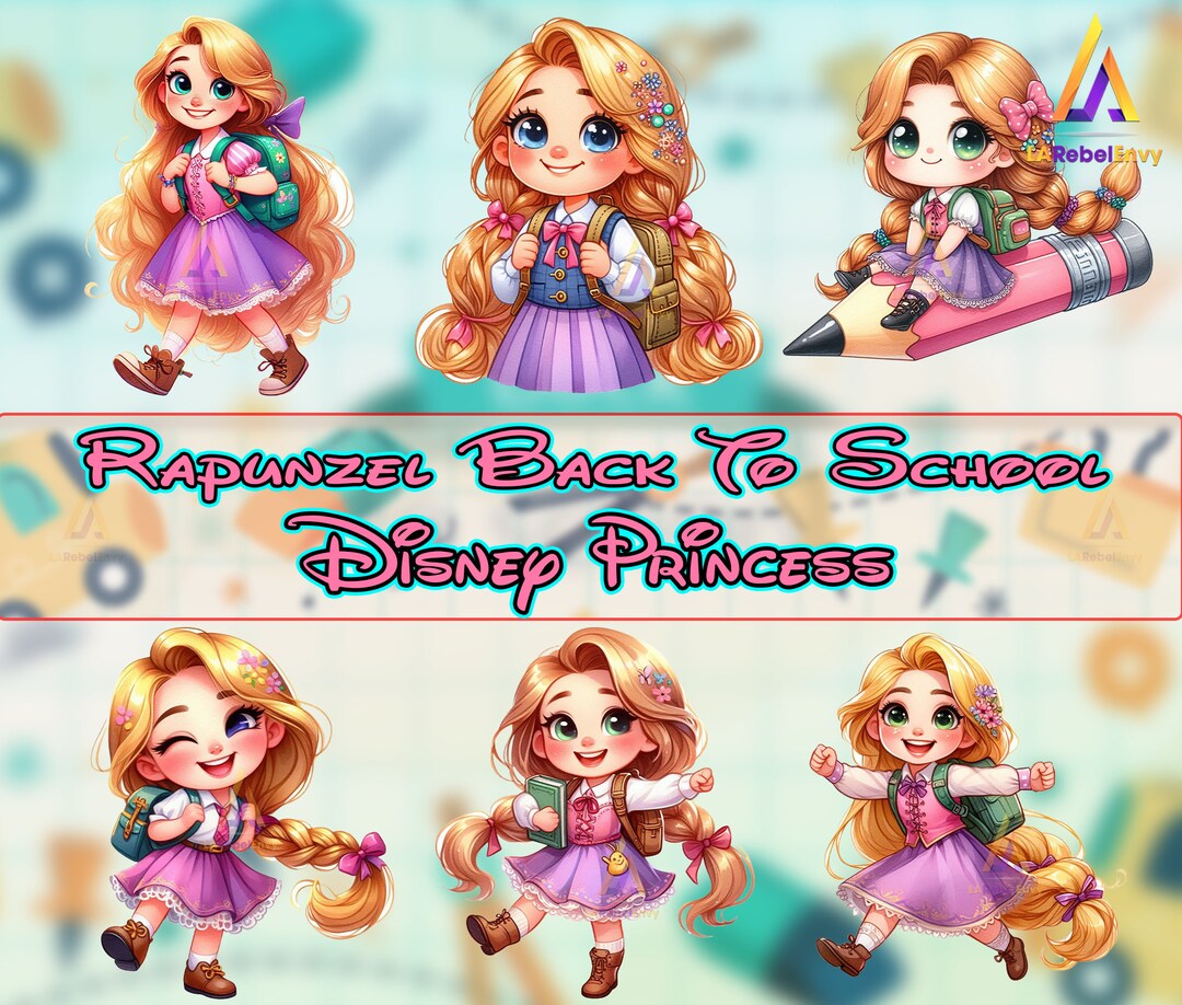 7 Designs Princess Back to School Png Bundle, Cute Little Princess Png ...