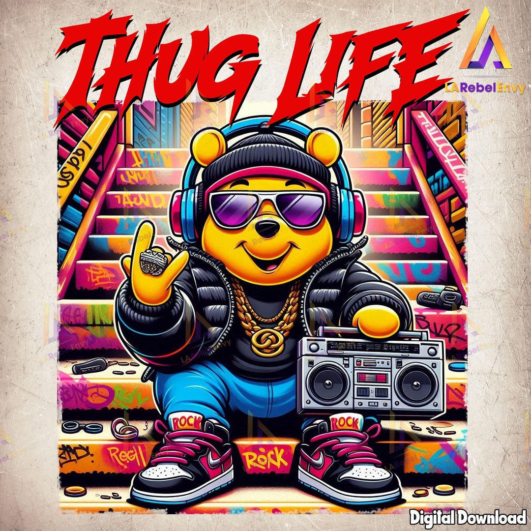 Thug Life Bear Png, Cartoon Character, Bear Street Style, Graffiti ...
