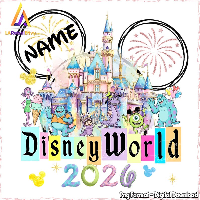 Cute Monster and Friends Vacation 2026 PNG, Custom Names for Boys ...