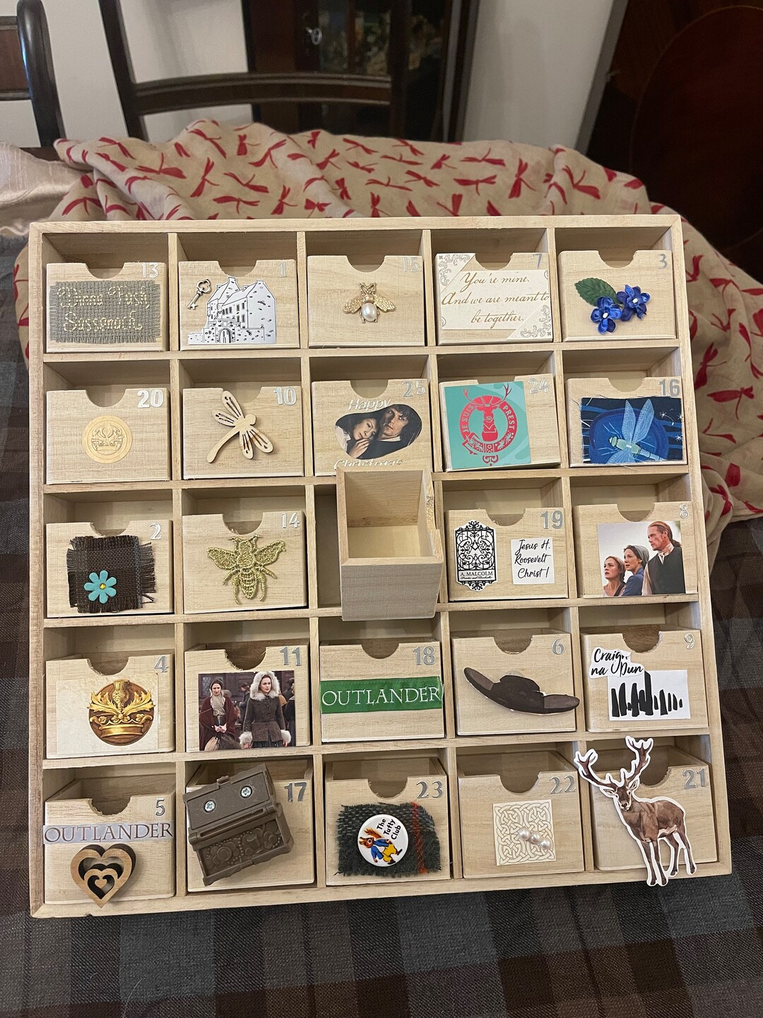 Outlander Inspired Wooden Hand Decorated Advent Calendar - Etsy