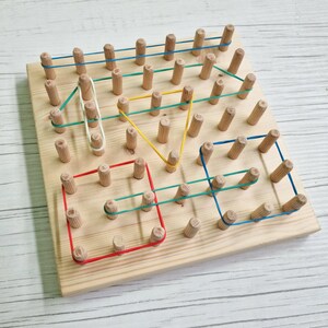 Wooden Geoboard, Solid Wood Waldorf and Montessori Learning Tool | Wood ...