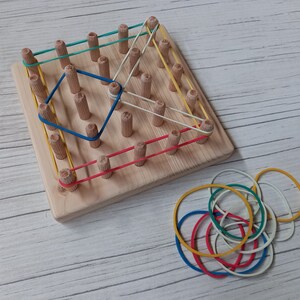 Wooden Geoboard, Solid Wood Waldorf and Montessori Learning Tool | Wood ...
