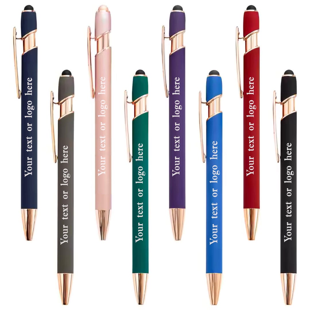 Personalized Pen Luxury Custom Rose Gold Pens With Stylus Top, Modern ...