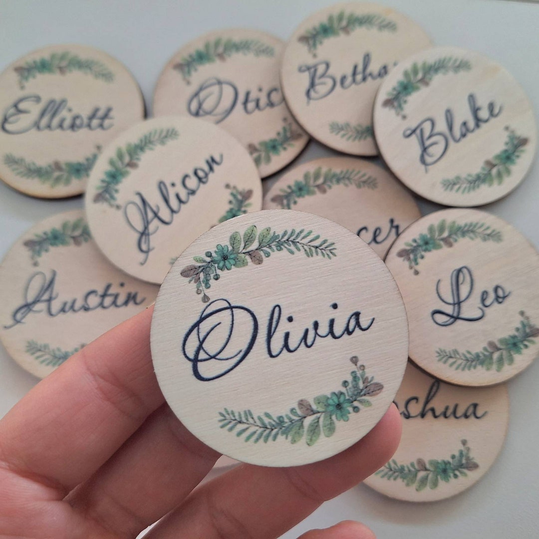 Name Tags for Wedding Guests Custom Wooden Place Cards / Personalized ...