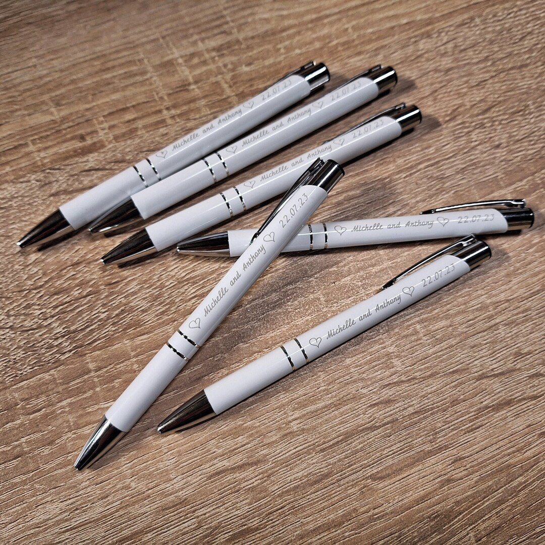 Wedding Pens | Custom & Engraved Name Favors for Guests, Bridal Party ...