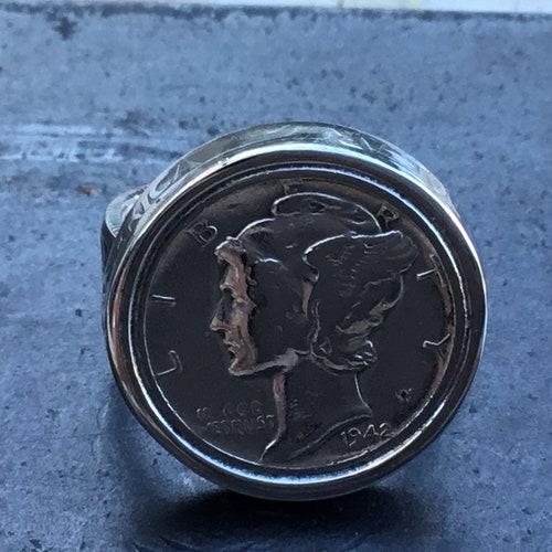 Mercury Dime Ring Sterling Silver US Coin Ring Made in NYC - Etsy