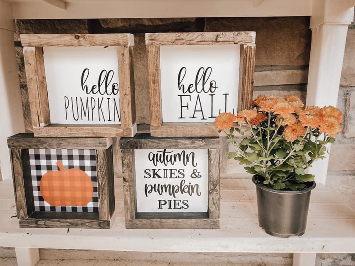 Wood Fall Sign | Home Decor | Farmhouse Sign | Tiered Tray | Square ...