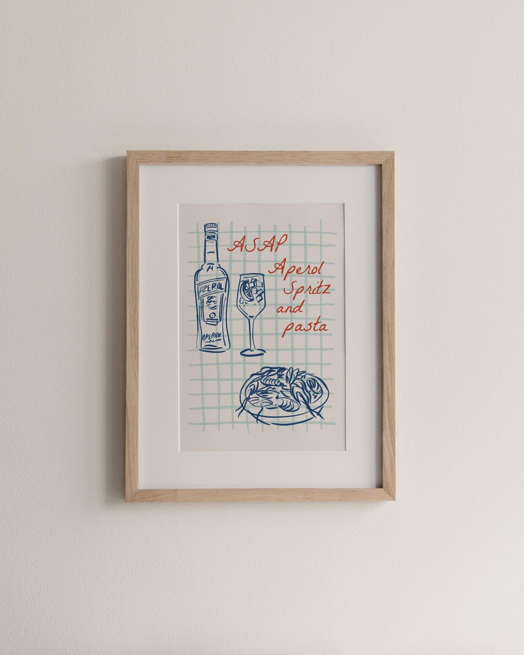 ASAP - Aperol Spritz and Pasta, A4 Print - Etsy