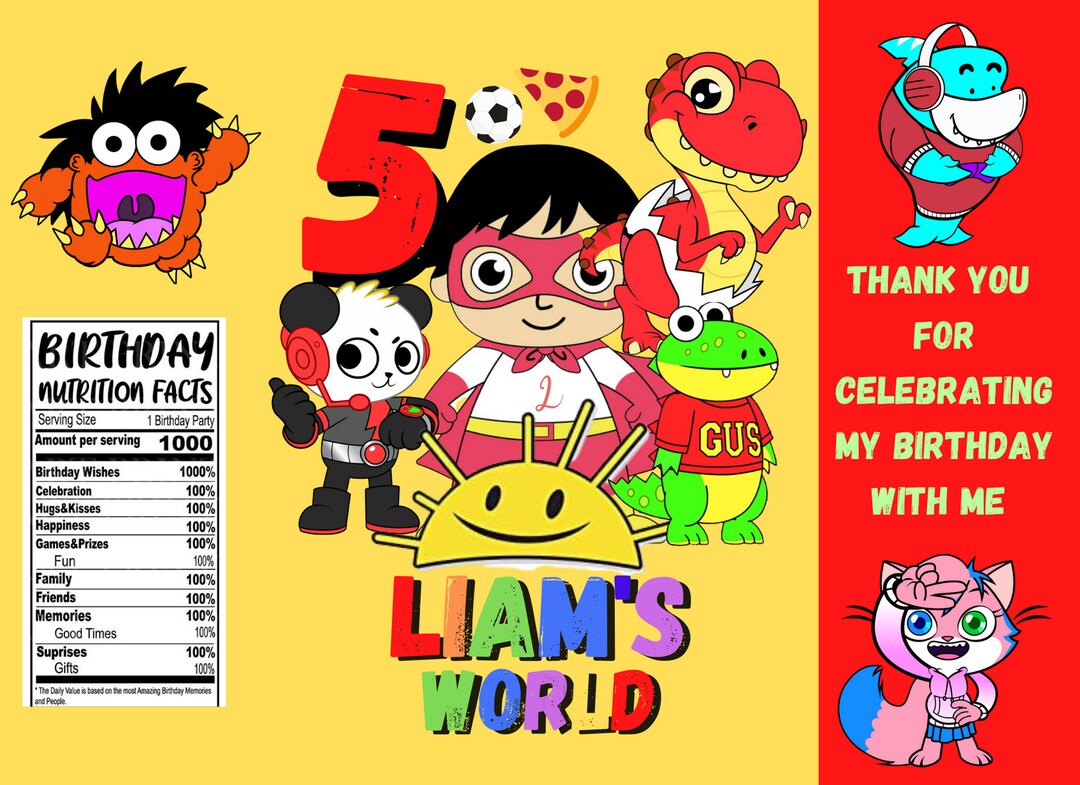 Ryan's World Digital Download Ryan's World Birthday - Etsy