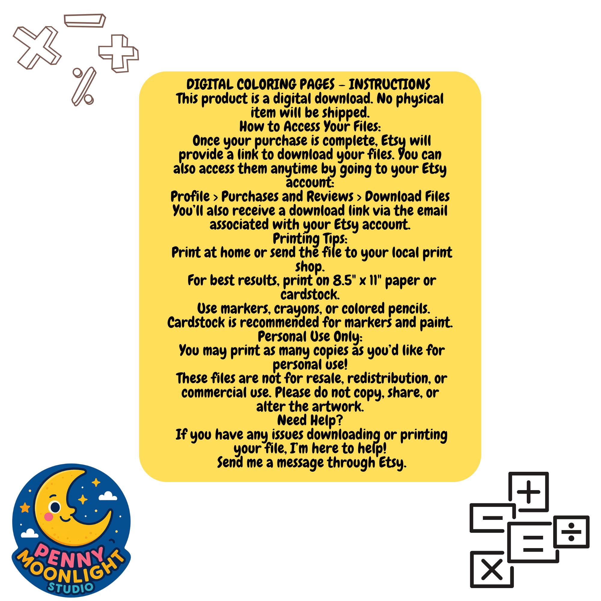 1st Grade Math – Back to School Addition Coloring Pages - Etsy