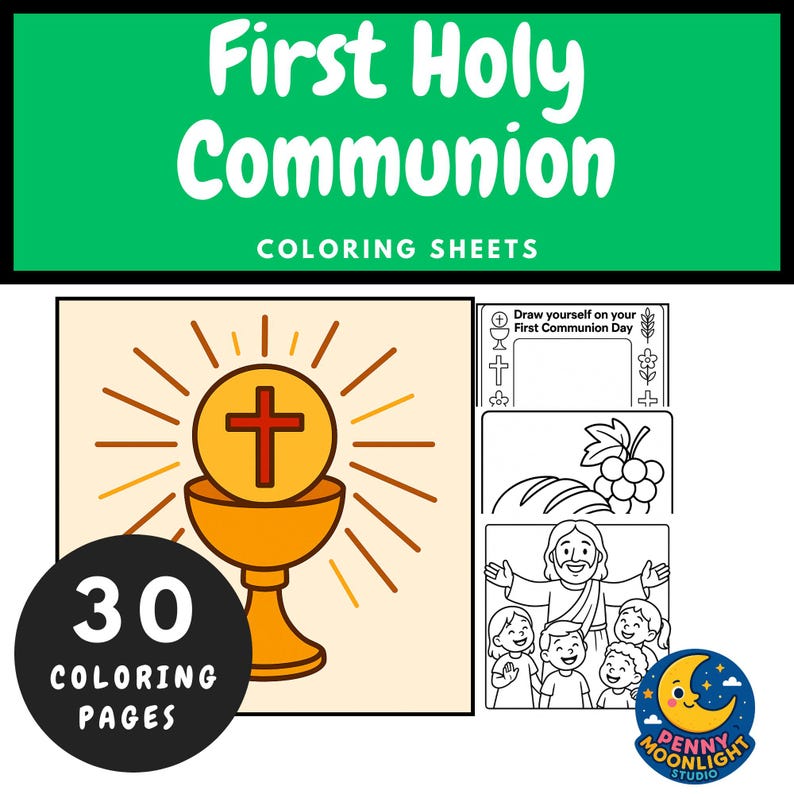 My First Holy Communion Coloring Sheets - Etsy
