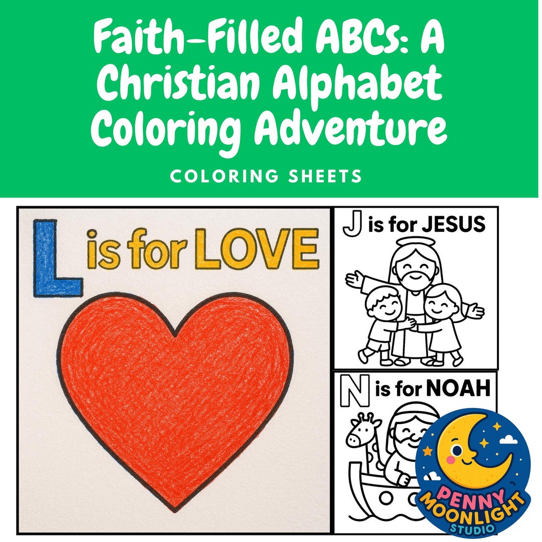 Faith-filled Abcs: A Christian Alphabet Coloring Adventure - Etsy