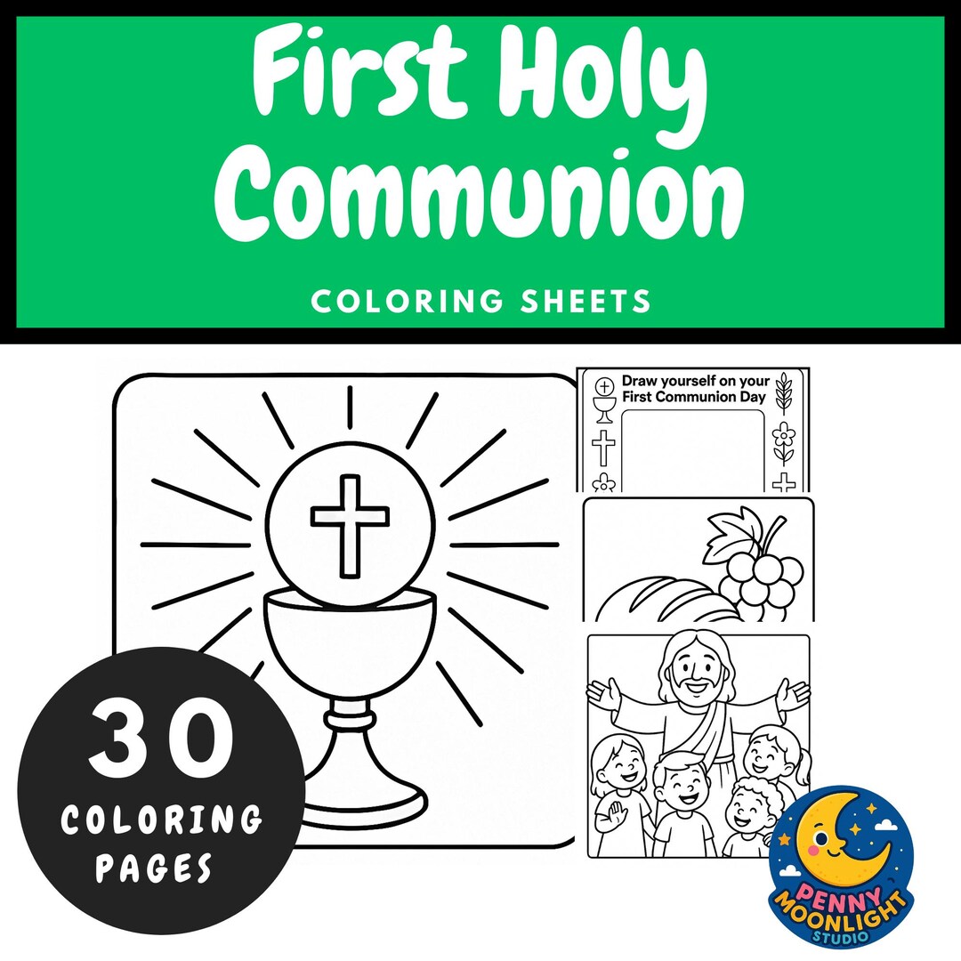 My First Holy Communion Coloring Sheets - Etsy Canada