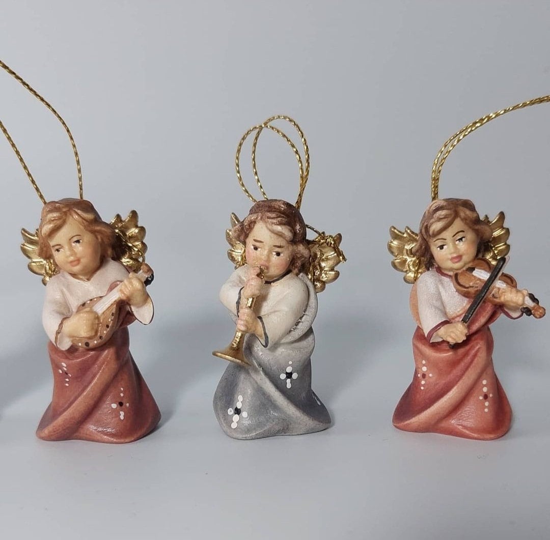 Hand-carved Wooden Angels With Instruments – Unique Decoration - Etsy