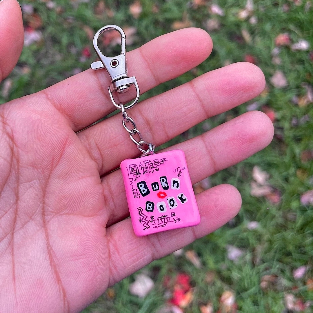 Mean Girls Keychain | Cute Y2K Key Chain | Pink Burn Book Key Chain ...