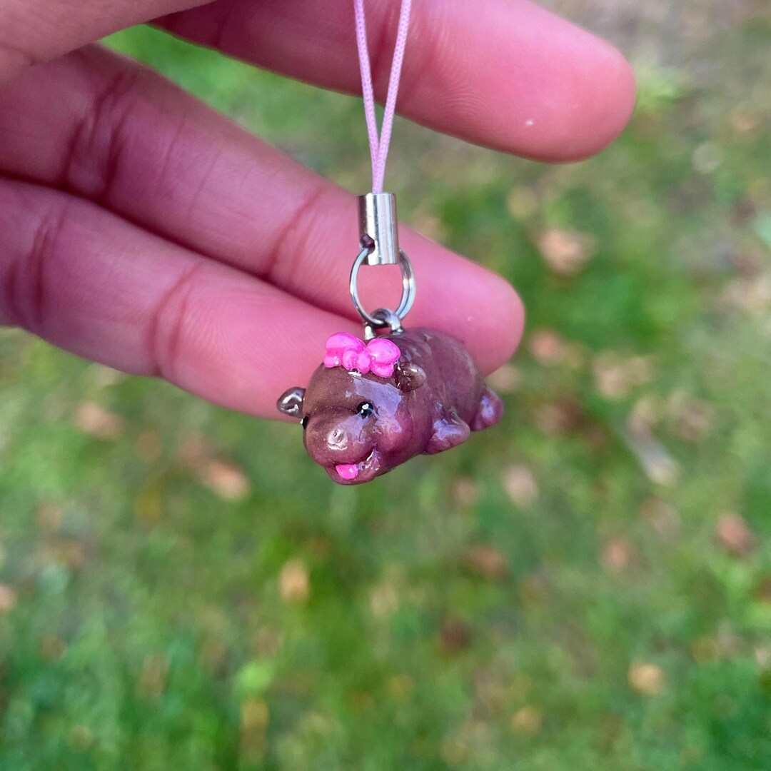 Moo Deng Phone Charm, Moo Deng Charm, Moo Deng Ornament, Moo Deng ...