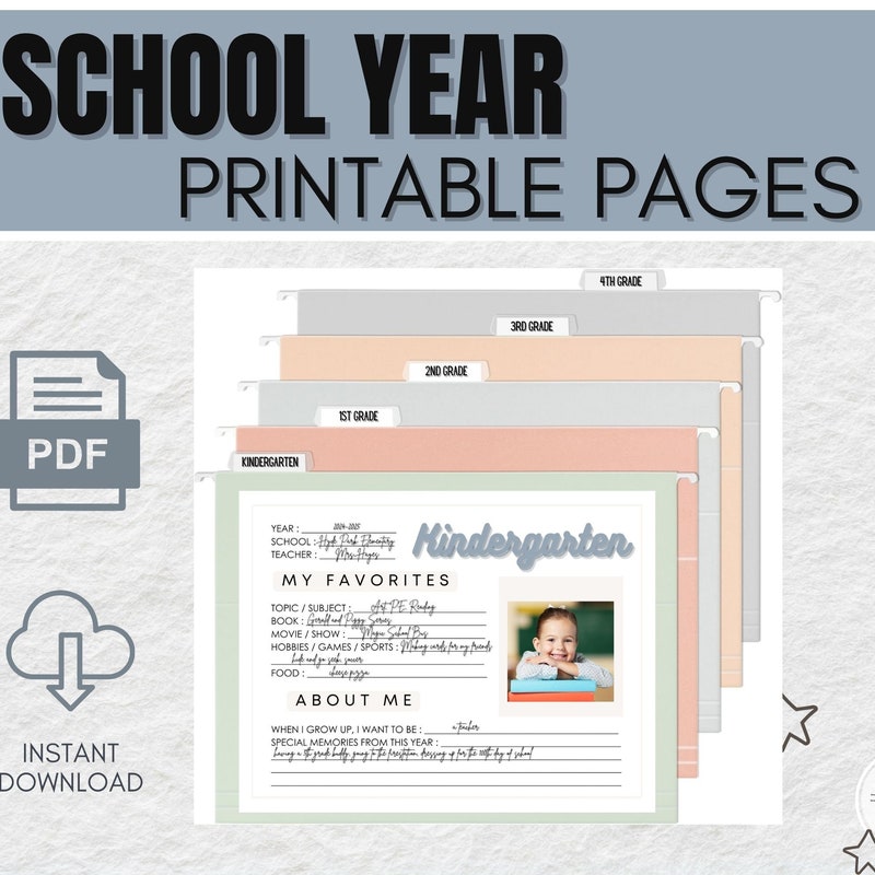 School Years File Folder - Etsy