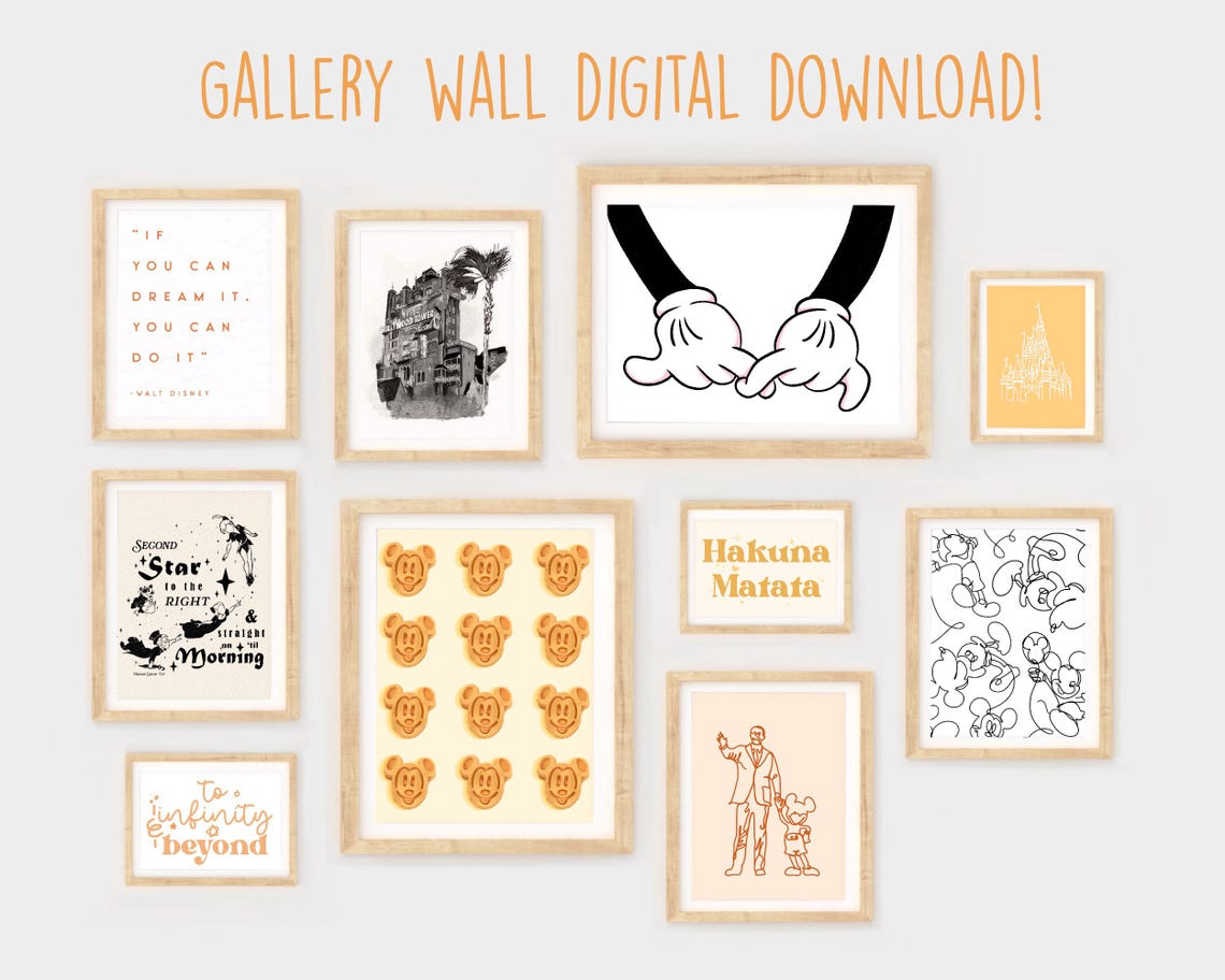 10 PACK Digital Download Gallery Wall Set - Disneyland, WDW, Magical ...