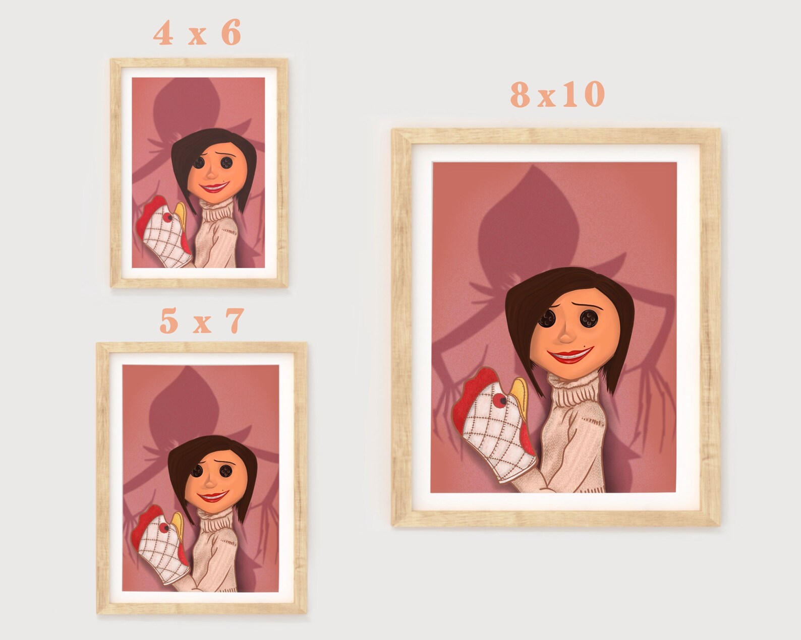 The Other Mother Coraline Art Print, the Beldam, Spooky Print, Coraline ...