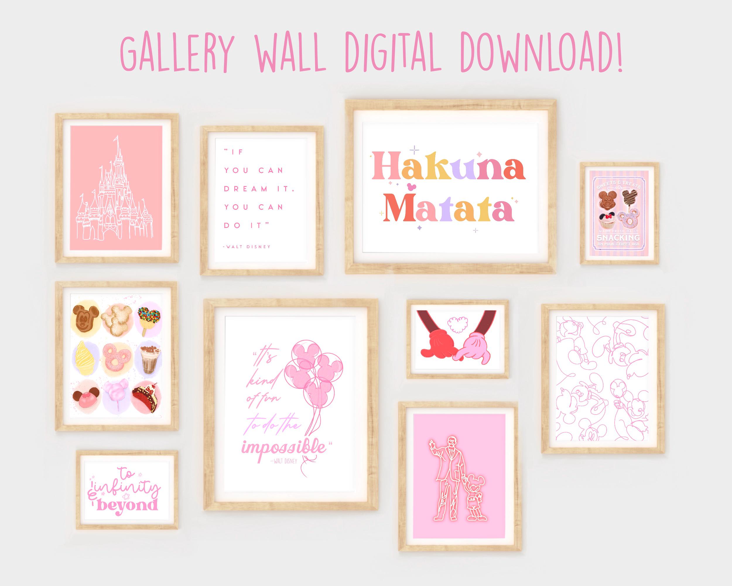 10 PACK Digital Download Gallery Wall Set - Disneyland, Walt Disney ...