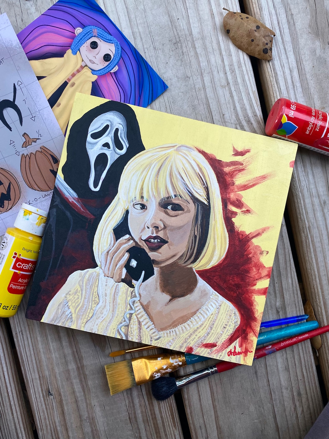 Scream Painting, 8x8 Original Painting, Ghostface, Slasher Classic Film ...