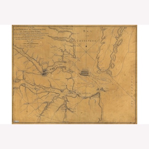 Revolutionary War Map; Siege of Yorktown; Historic Map by Faden, 1781 ...