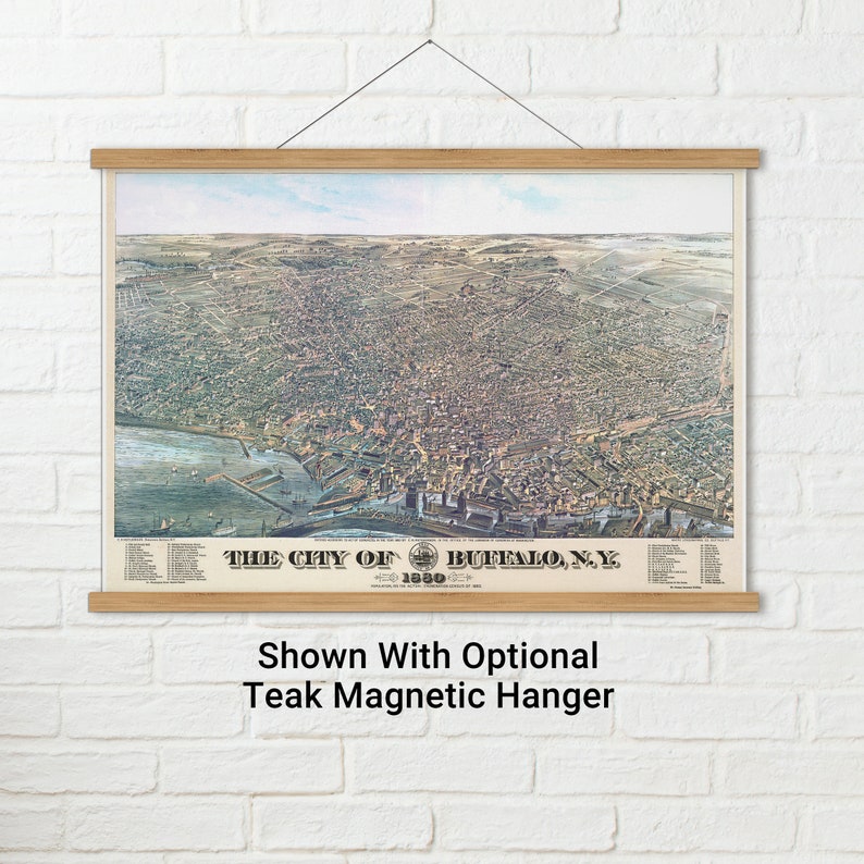 Map of Buffalo New York by Howard 1880 Antique Birdseye Map | Etsy