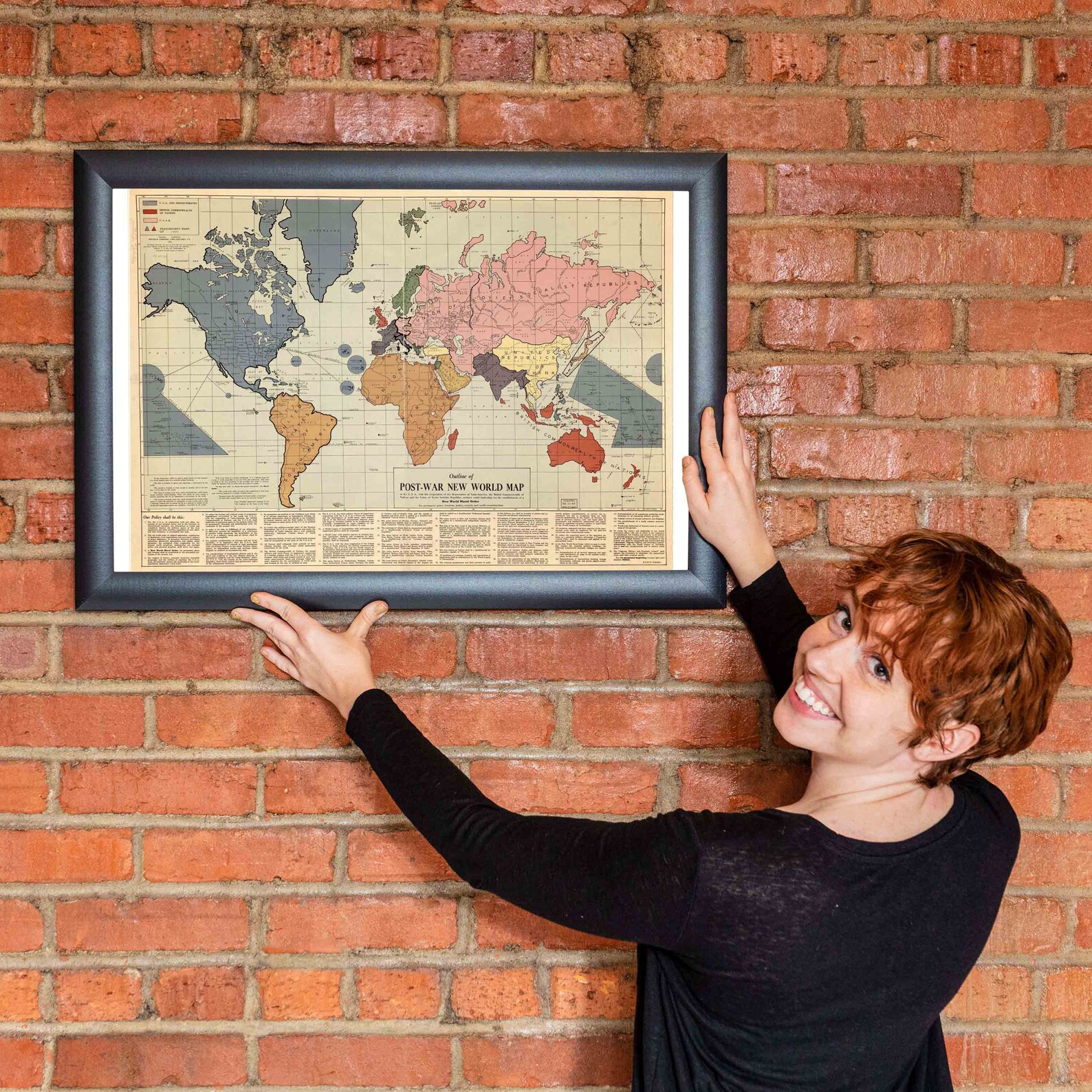 Outline of the Post-war New World Map by Maurice Gomberg 1942 - Etsy